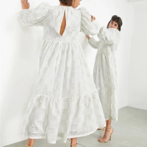 ASOS | Dresses | Nwt Asos Oversized Dress Ivory Fluffy Metallic Textured Mesh | Poshmark